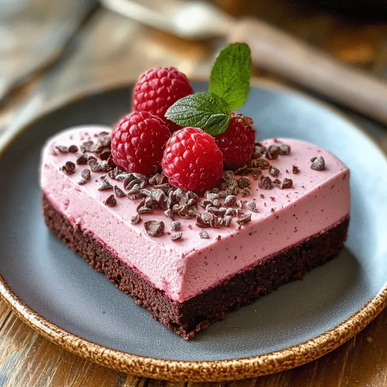 Heart Shaped Raspberry Mousse with a Brownie Base – Paradise Dishes