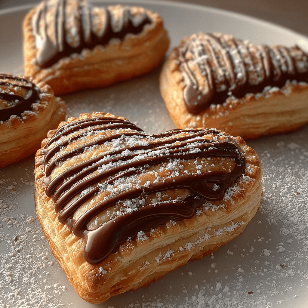 Puff Pastry Chocolate Hearts – Paradise Dishes