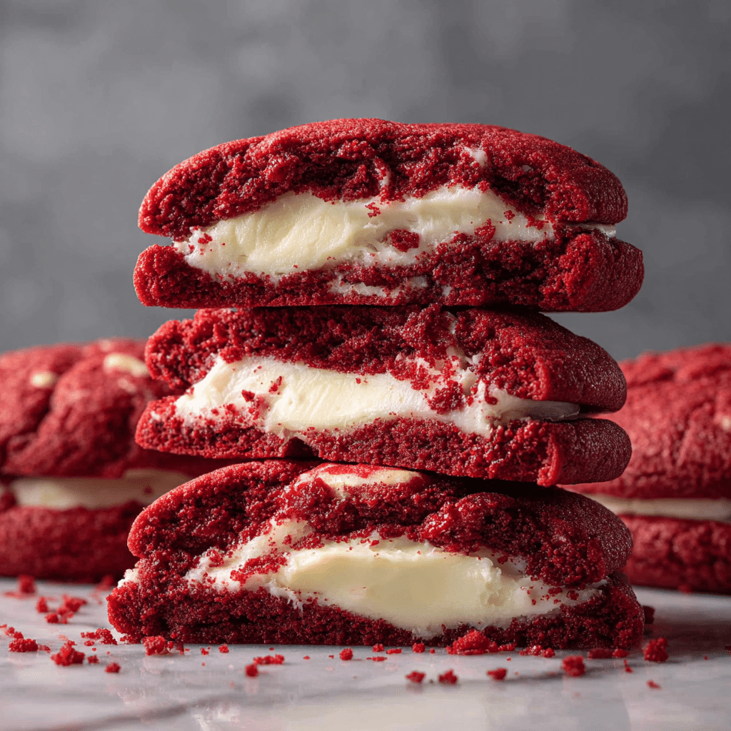 Red Velvet Cream Cheese Stuffed Cookies – Paradise Dishes